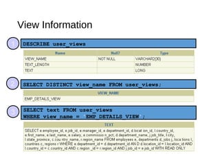 Managing objects with data dictionary views | PPT