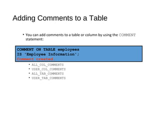 Managing objects with data dictionary views | PPT
