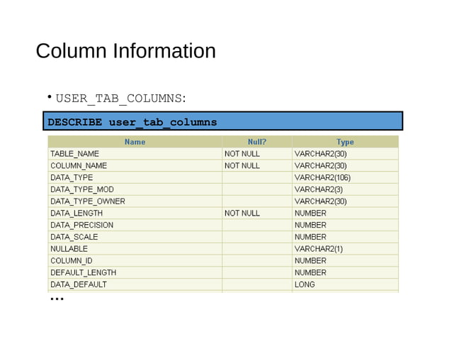 Managing objects with data dictionary views | PPT | Databases | Computer Software and Applications