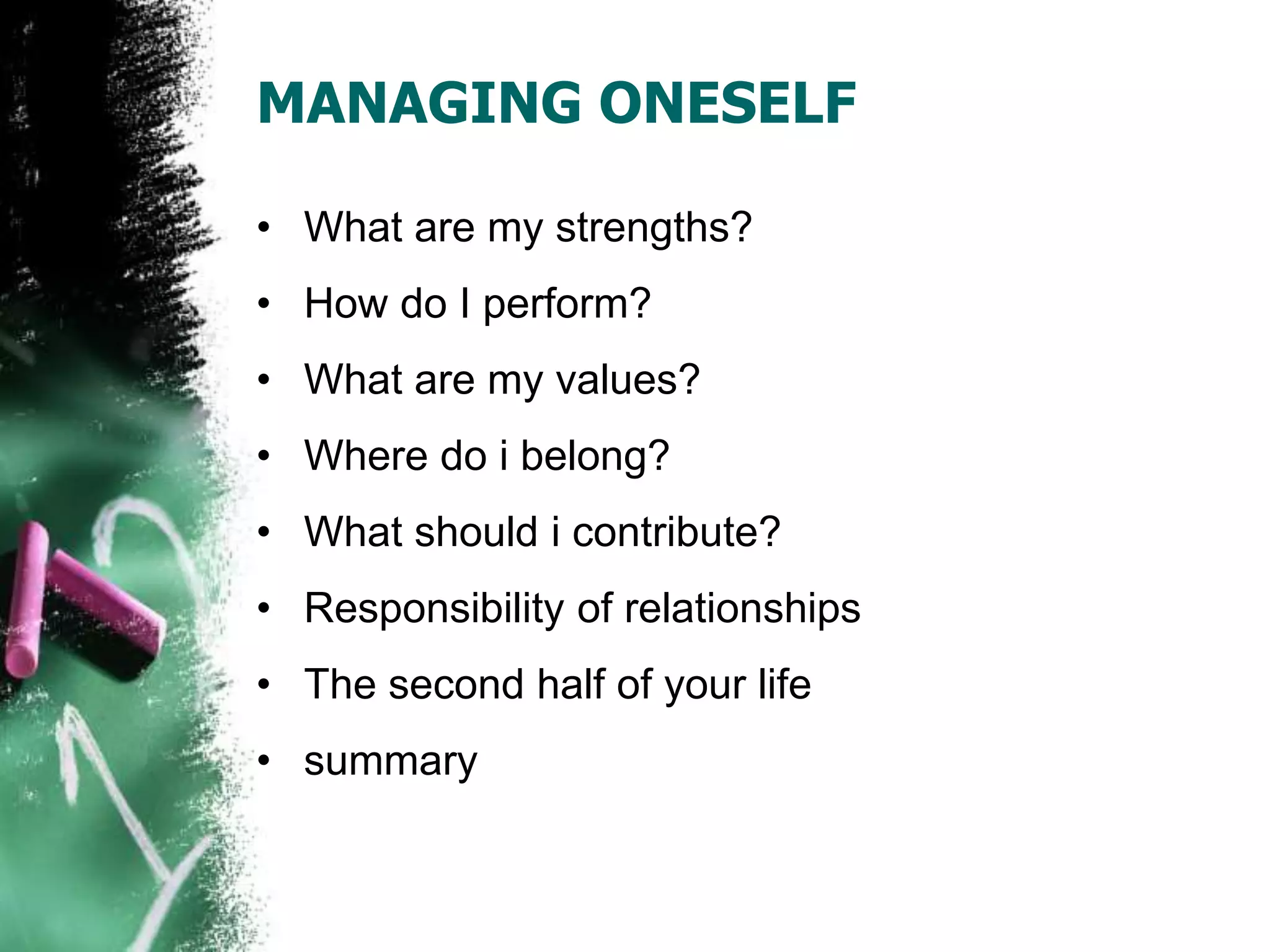 Managing oneself | PPTX