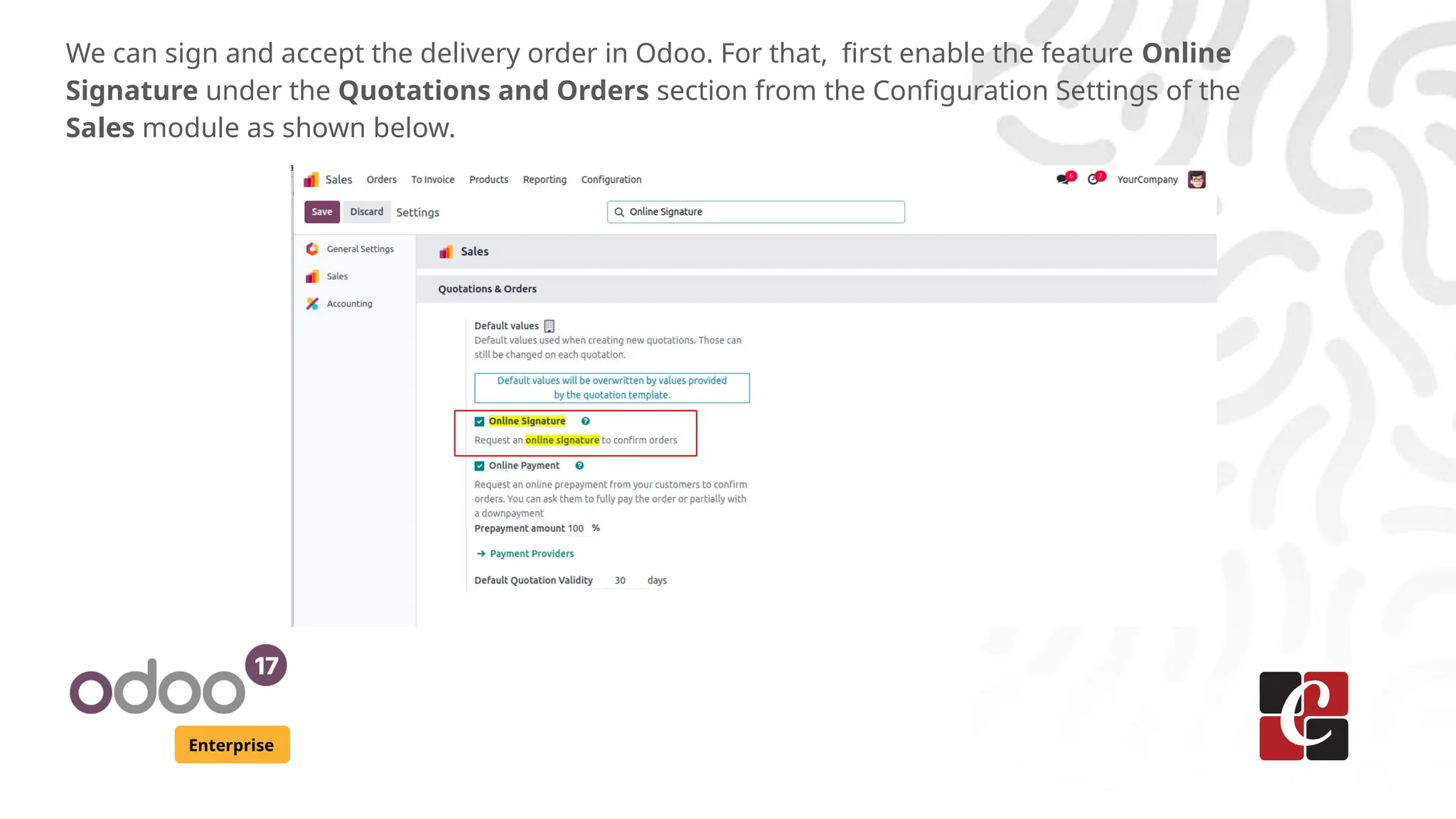 Managing Online Signature and Payment with Odoo 17 | PPTX