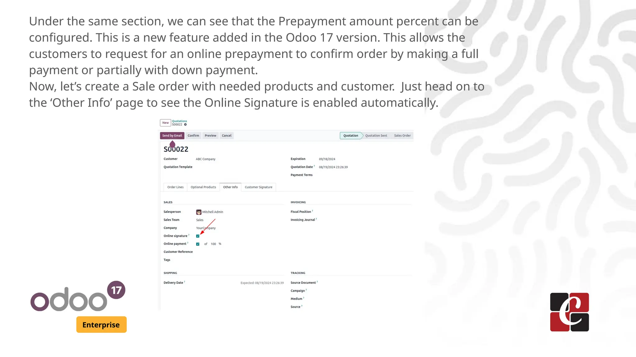 Managing Online Signature and Payment with Odoo 17 | PPTX