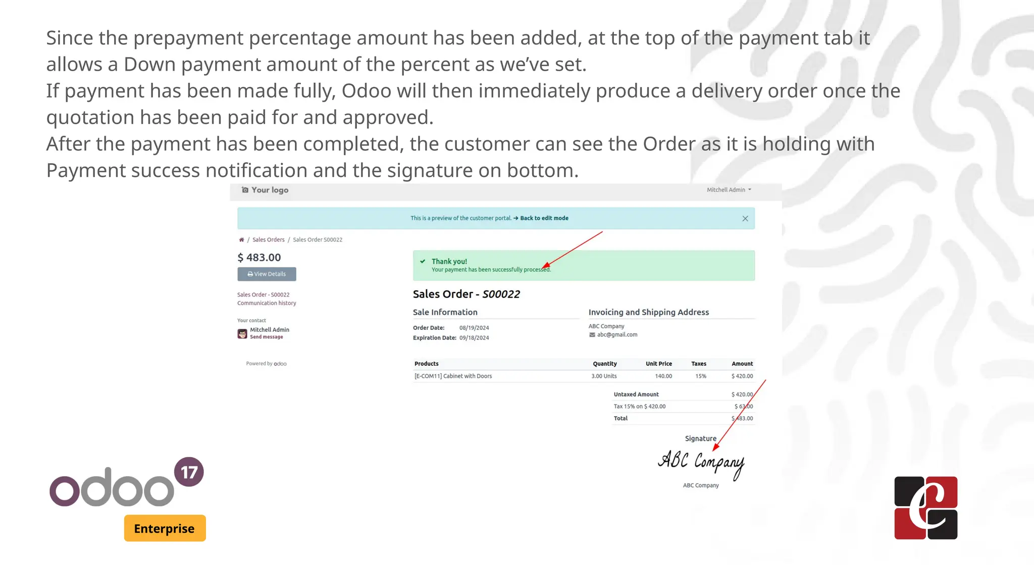 Managing Online Signature and Payment with Odoo 17 | PPTX