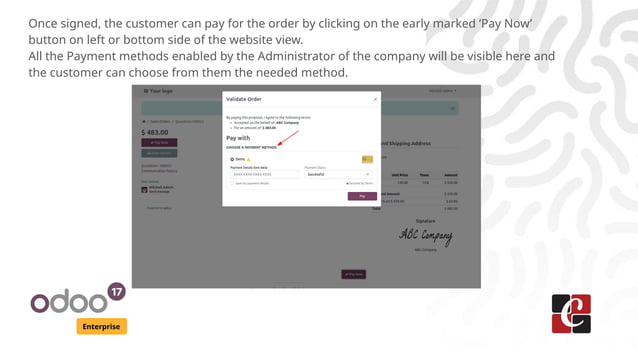 Managing Online Signature and Payment with Odoo 17 | PPTX