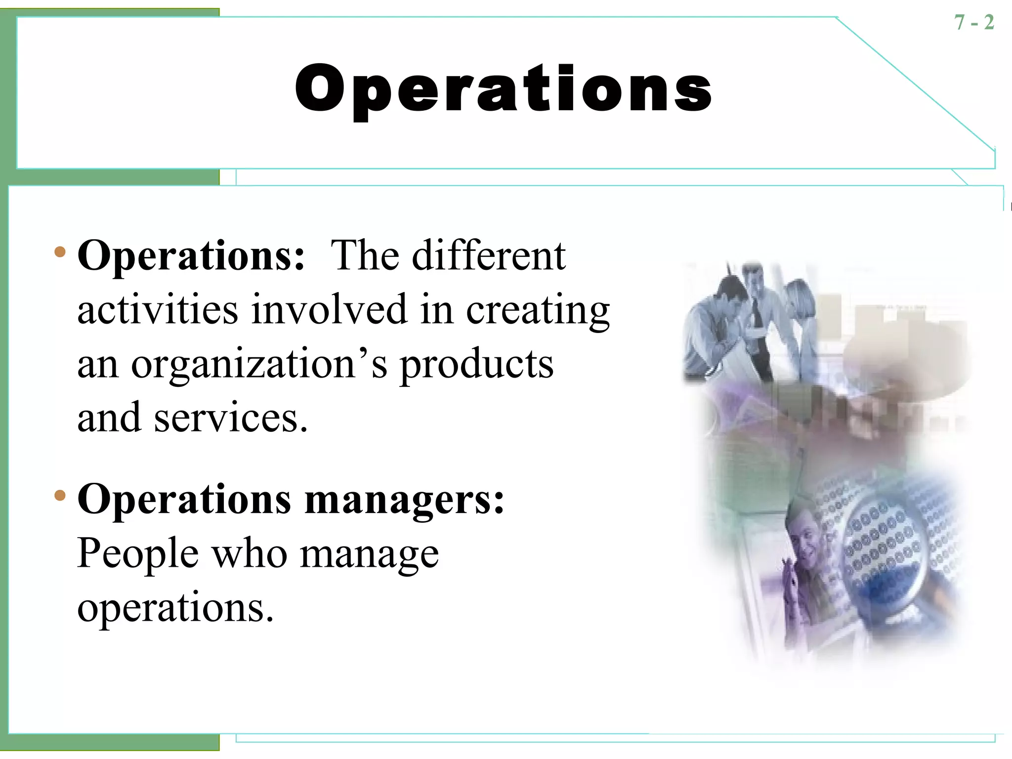 Managing operations (management) | PPT