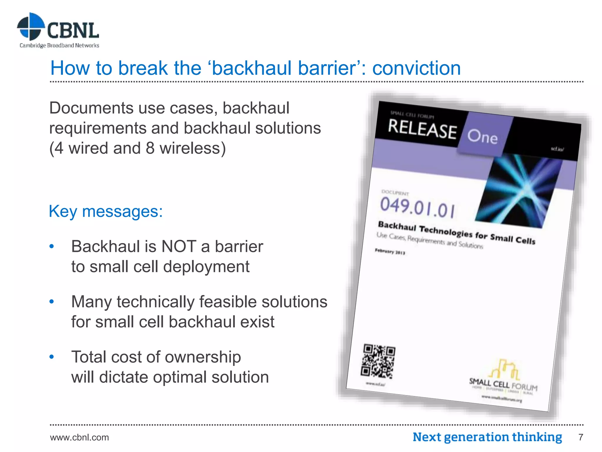 Managing OPEX and CAPEX in small cell backhaul | PPTX