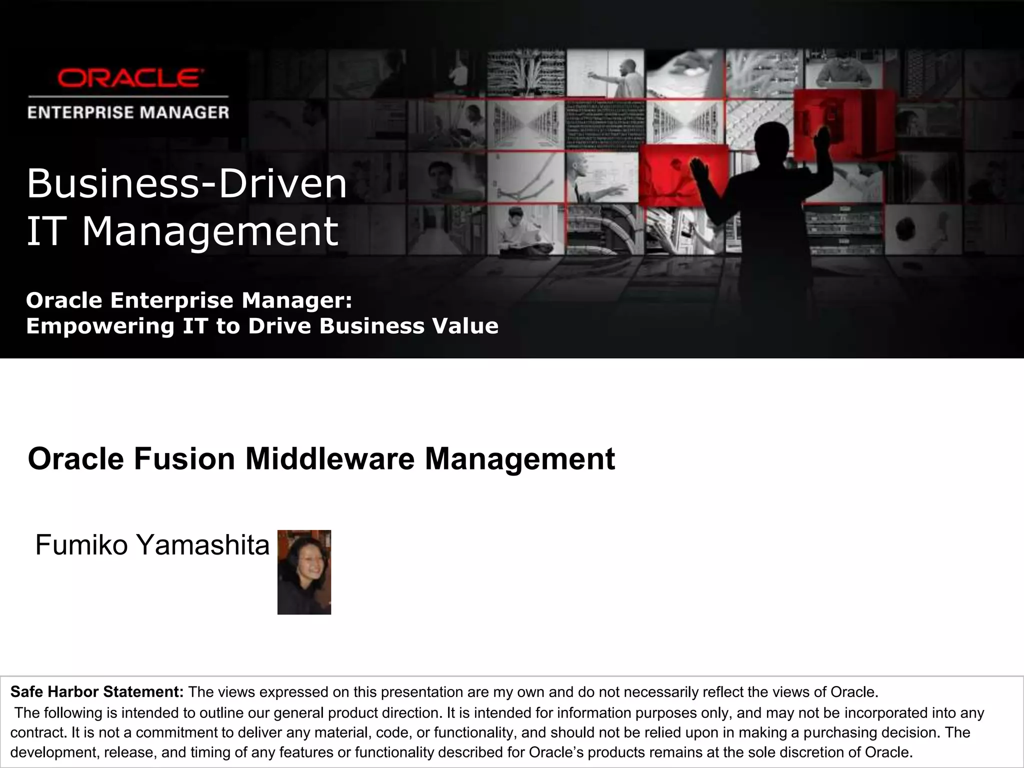 Managing Oracle Fusion Middleware | PPTX | Operating Systems | Computer Software and Applications