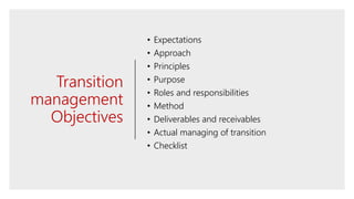 Managing outsource IT contracts - Transition management | PPT