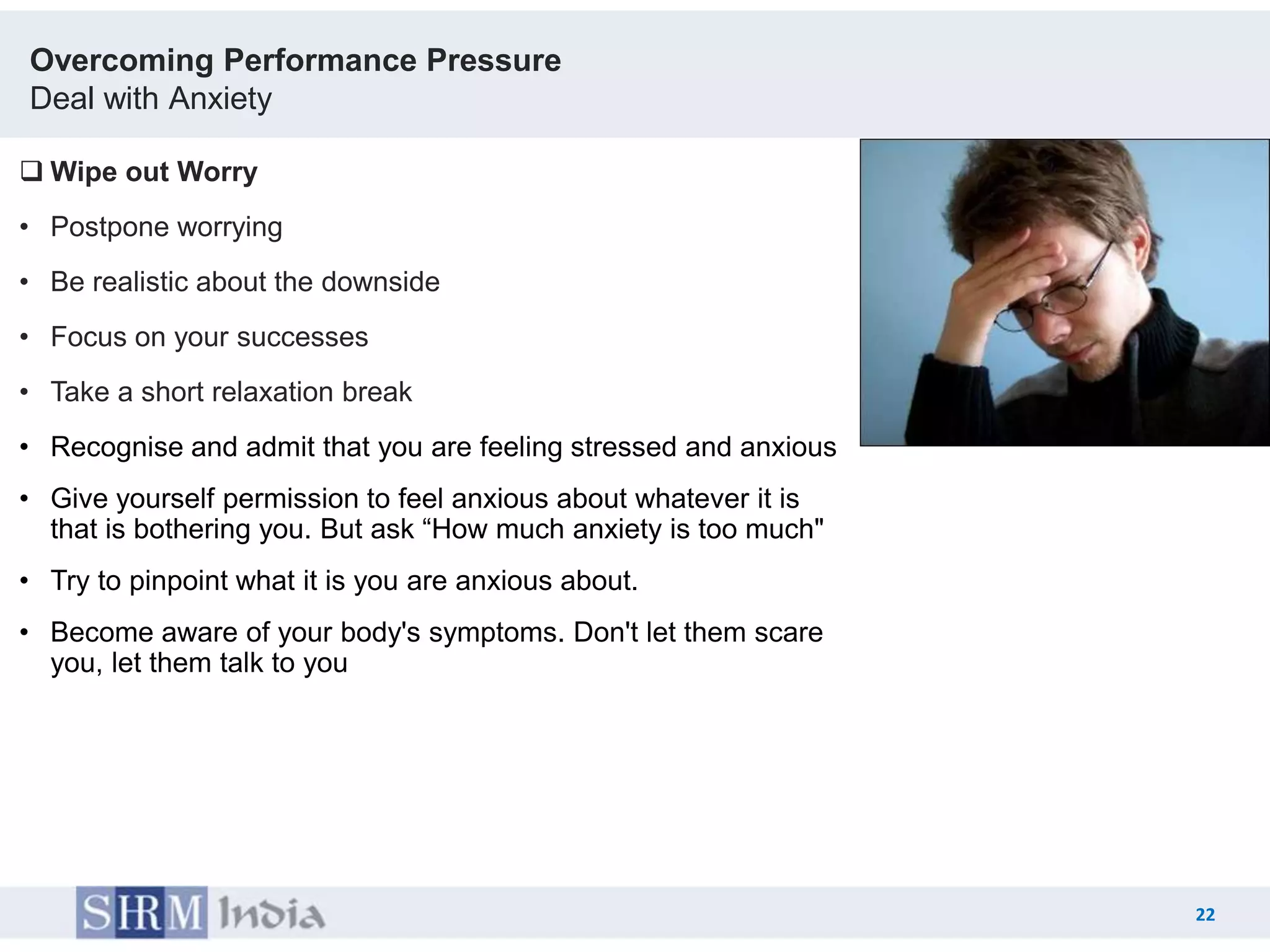 Managing & overcoming performance pressures | PPTX
