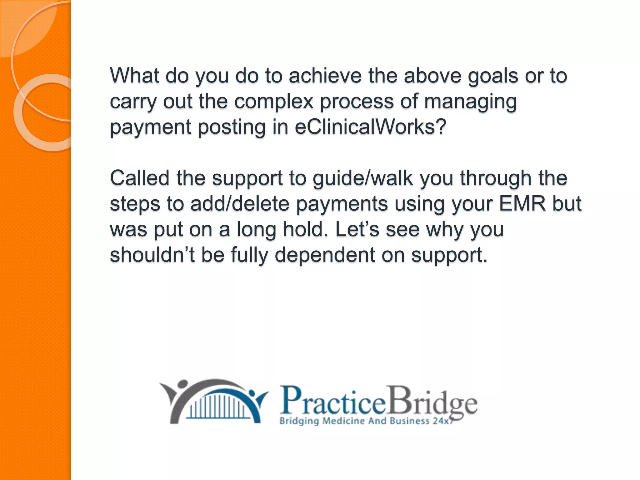 Managing payment posting in eclinicalworks | PPTX