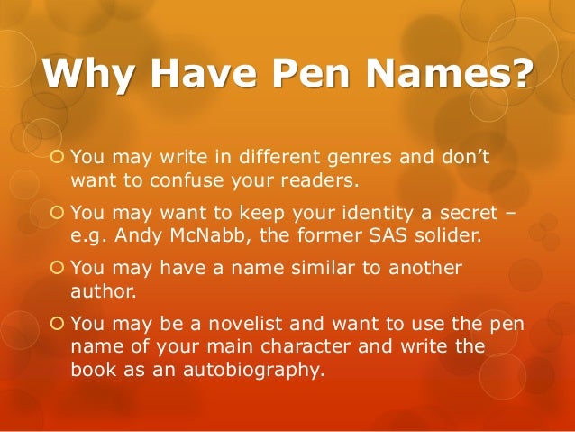 Managing Pen Names For Authors