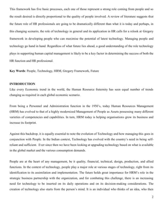 MANAGING TECHNOLOGY AND PEOPLE: THE GREGORY FRAMEWORK APPROACH | PDF