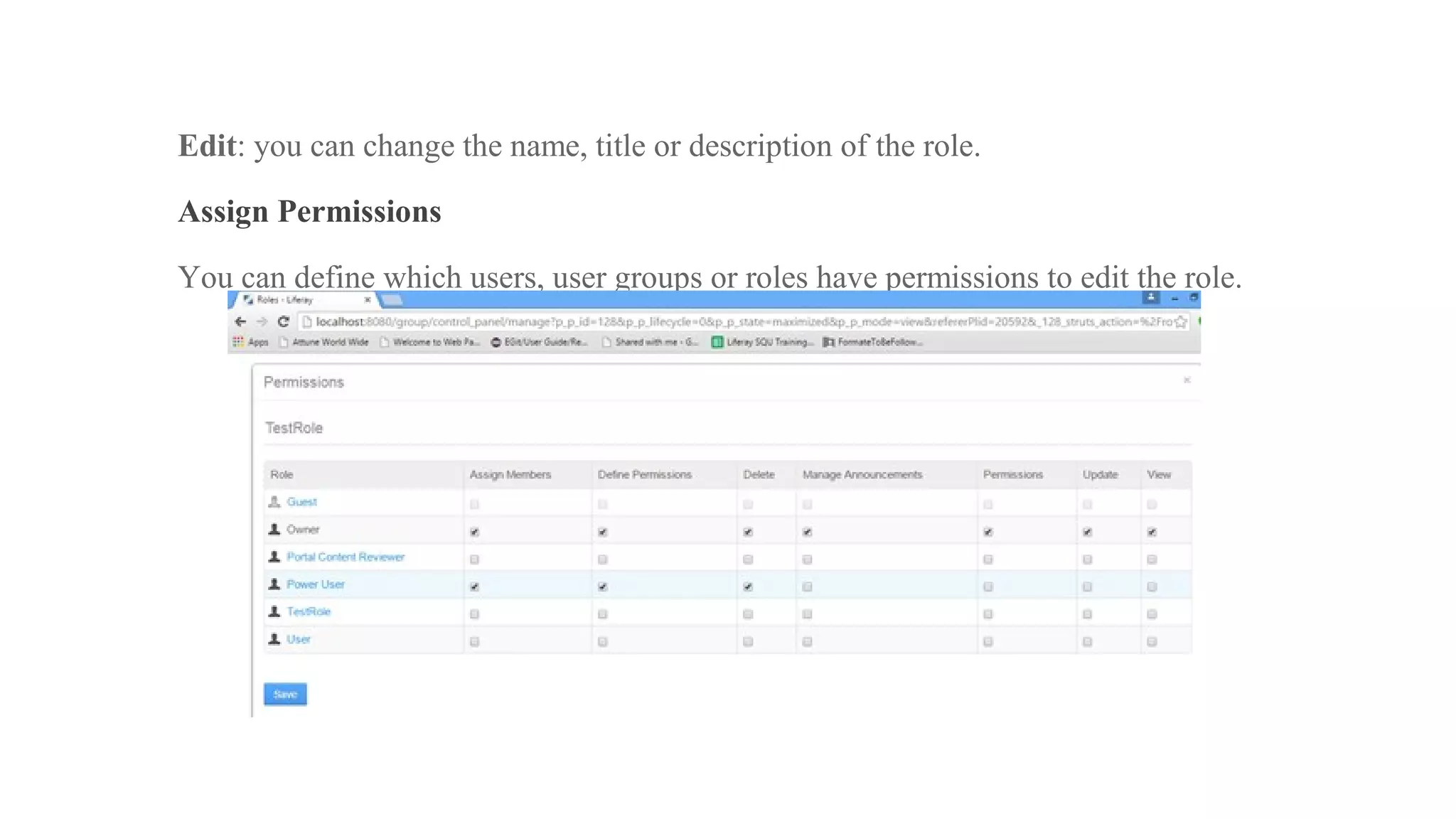Roles and Permissions - Liferay Developer | PPT