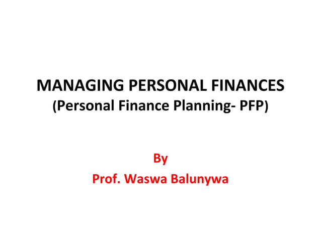 Managing personal finances | PPT