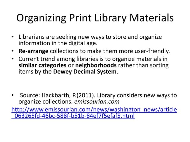Managing physical library collections in a digital world | PPTX