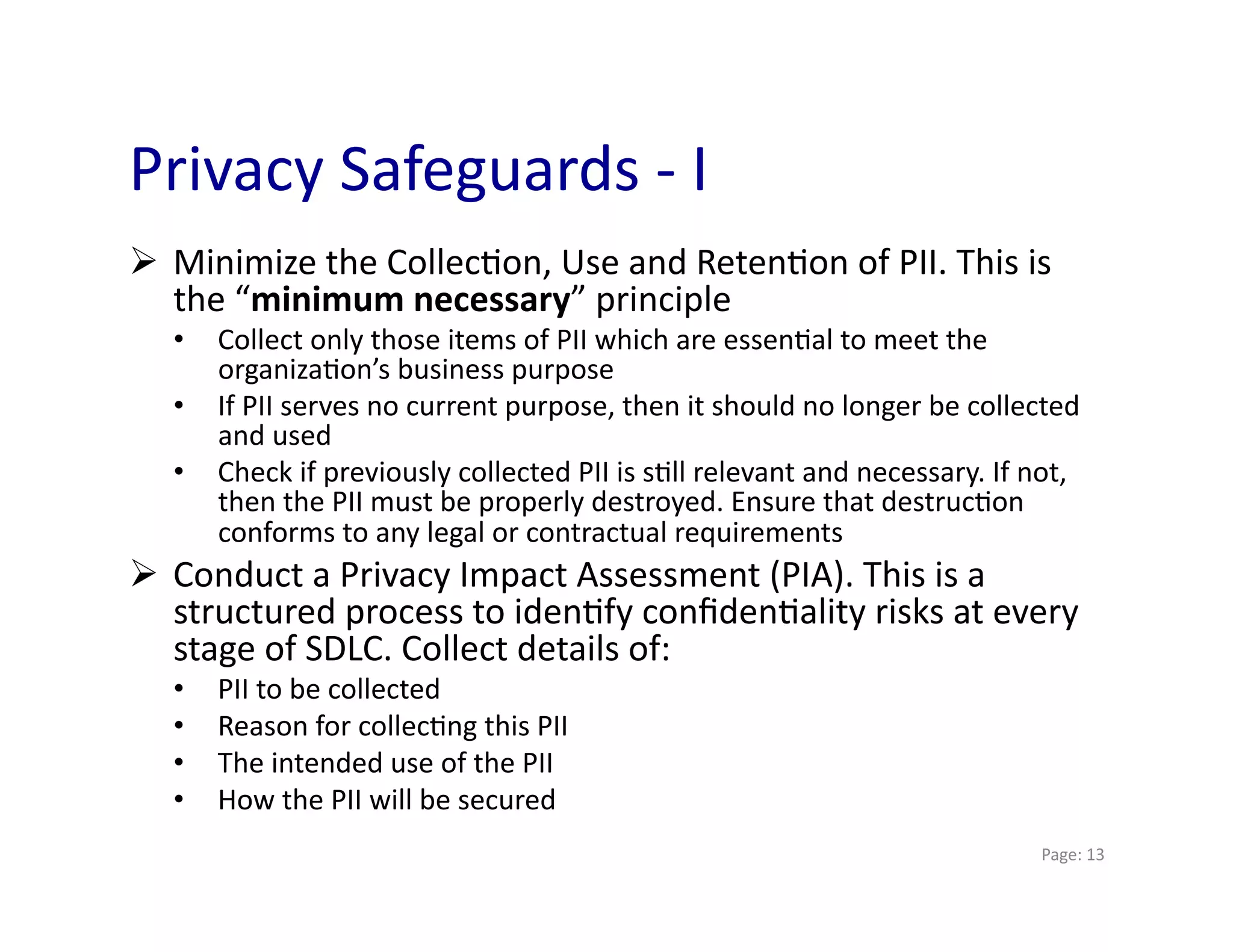 Managing Personally Identifiable Information (PII) | PDF