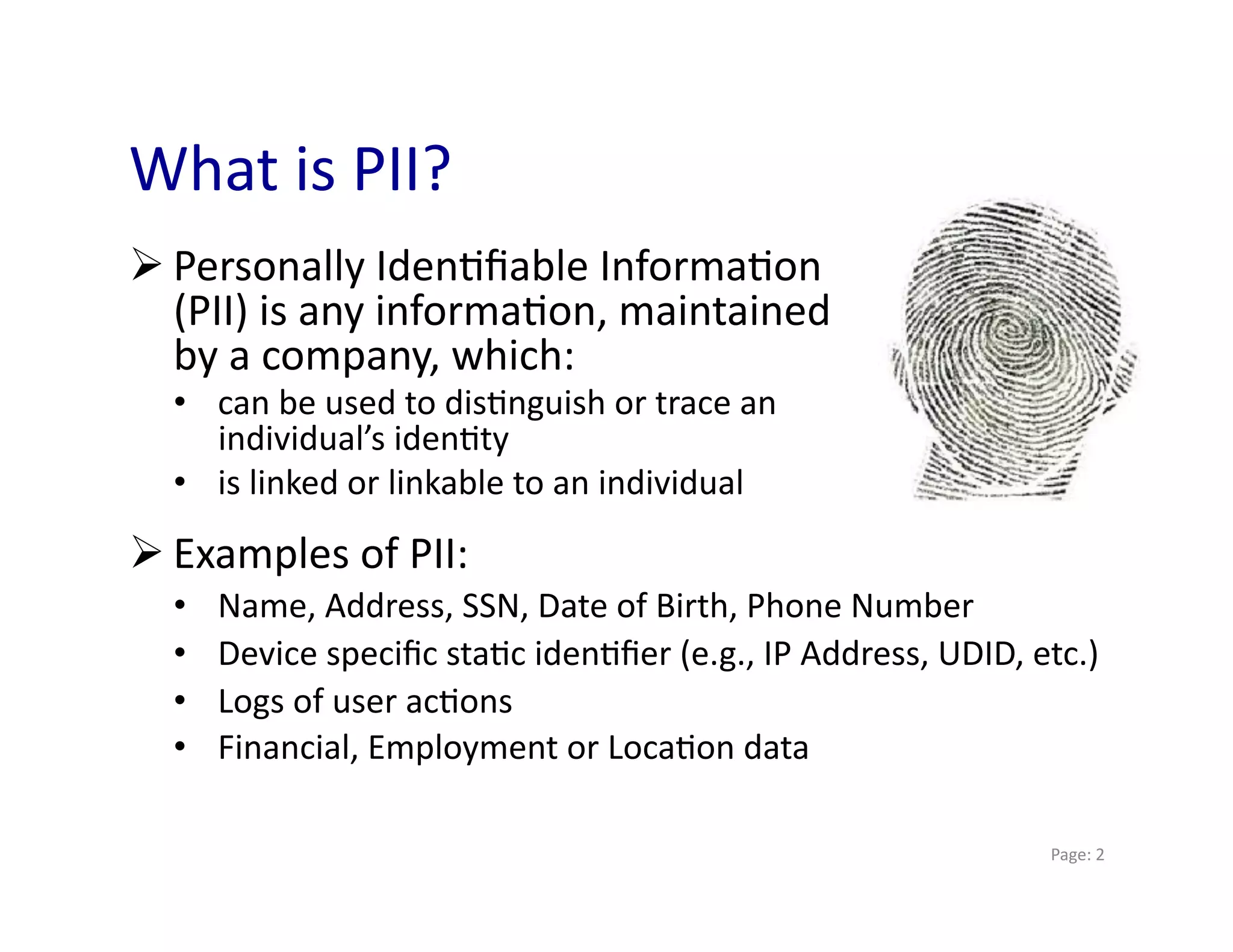 Managing Personally Identifiable Information (PII) | PDF
