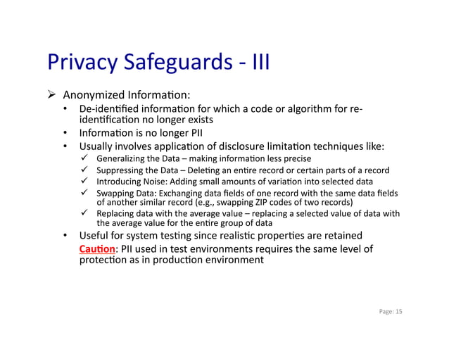 Managing Personally Identifiable Information (PII) | PDF