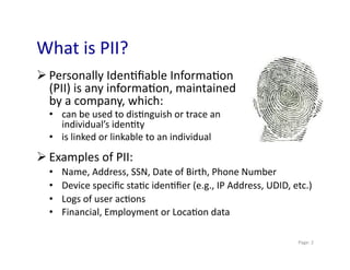 Managing Personally Identifiable Information (PII) | PDF