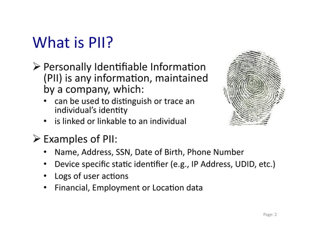 Managing Personally Identifiable Information (PII) | PDF