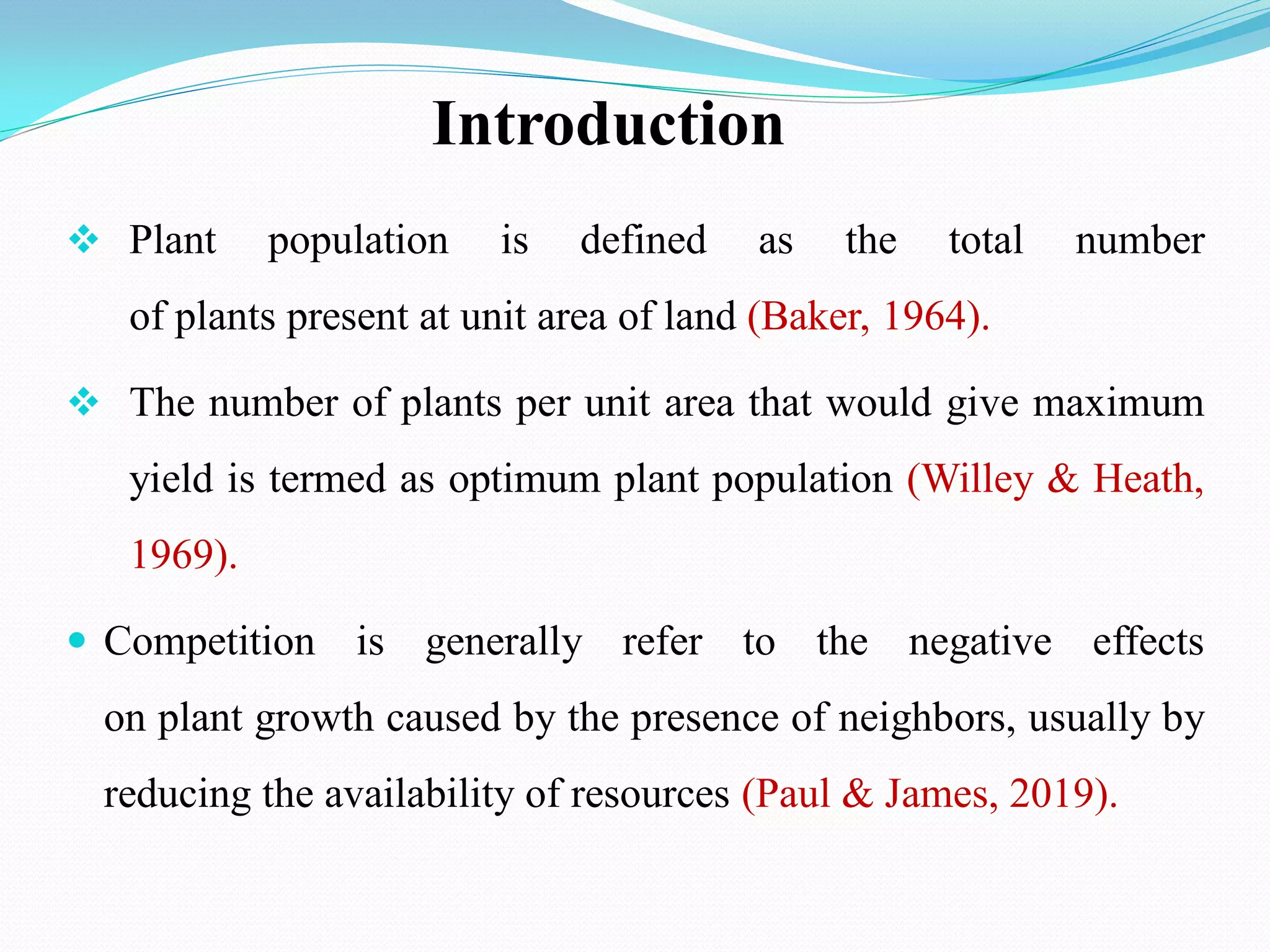 Managing plant population and competition in Field Crops | PDF
