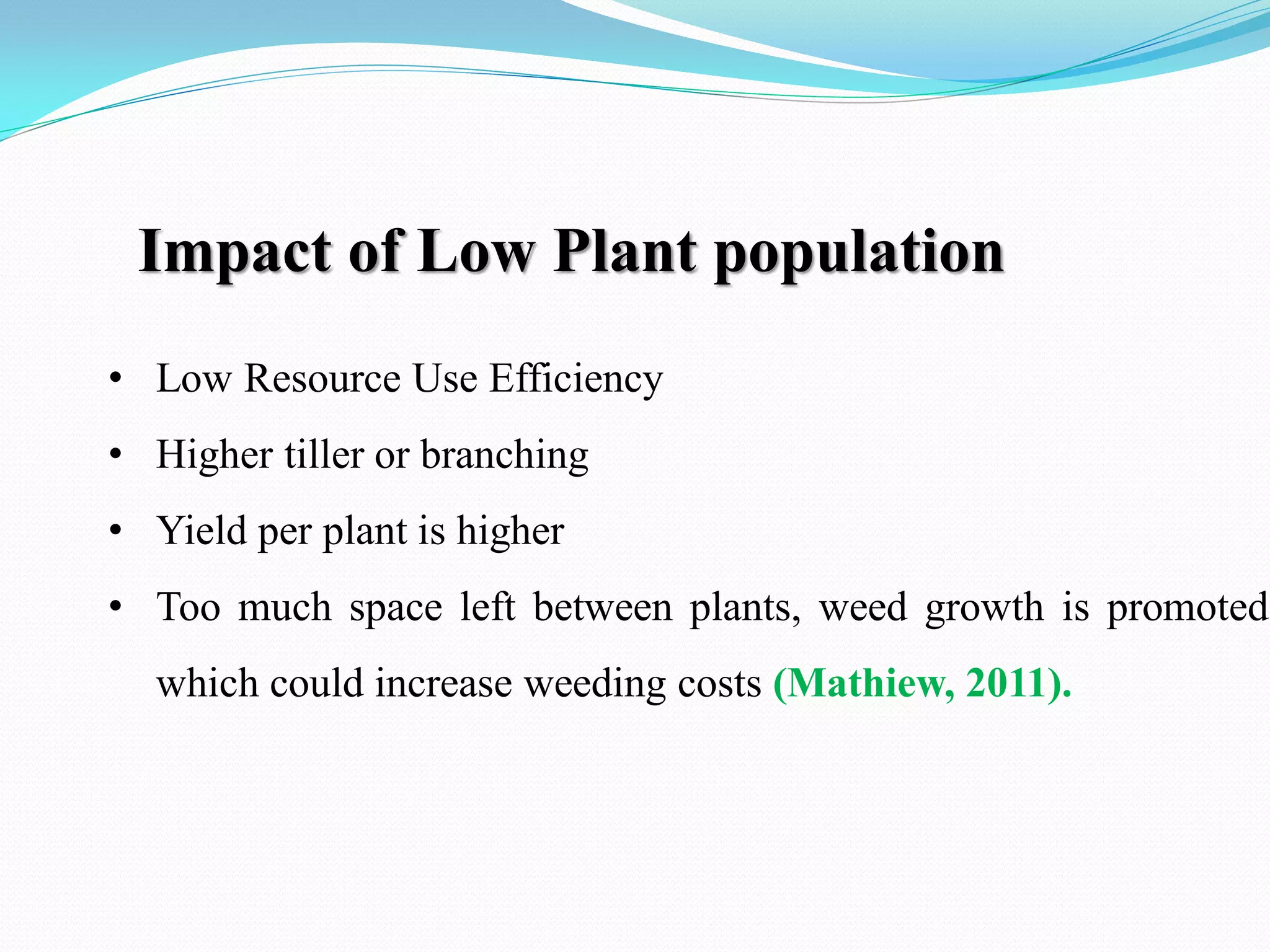 Managing plant population and competition in Field Crops | PDF