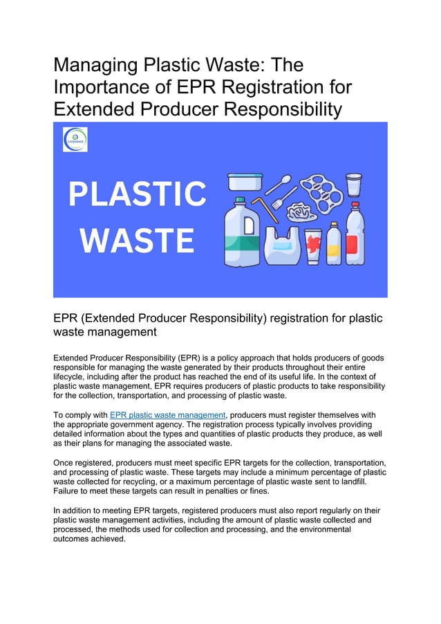 Managing Plastic Waste | PDF