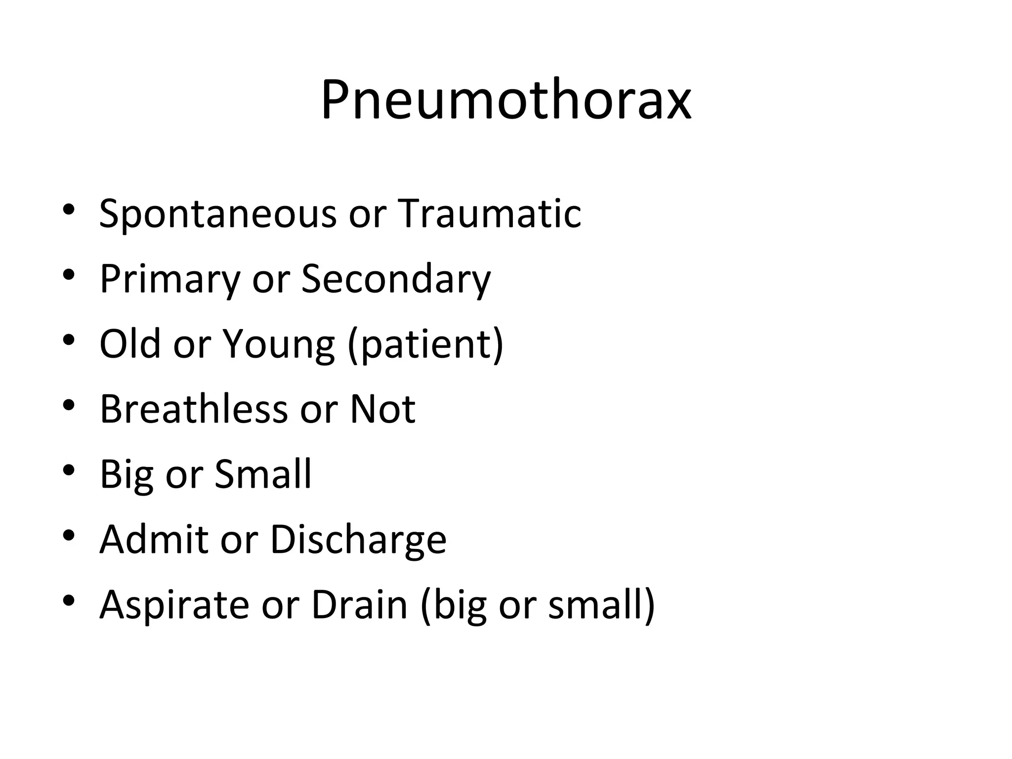 Managing pneumothorax | PPT
