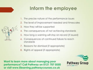 Managing staff poor performance handling staff capability issues | PPTX