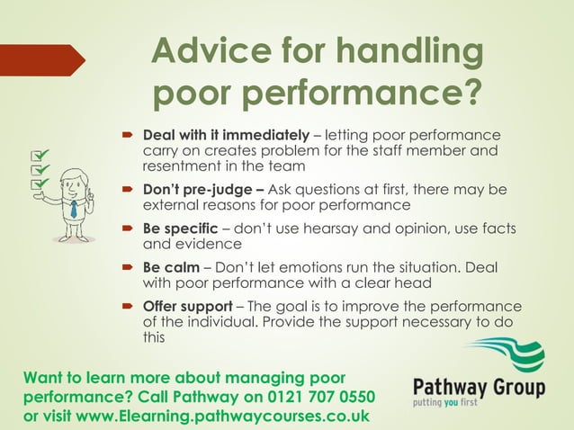 Managing staff poor performance handling staff capability issues | PPTX