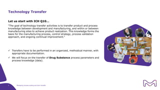 Managing Process Scale-up and Tech Transfer | PDF