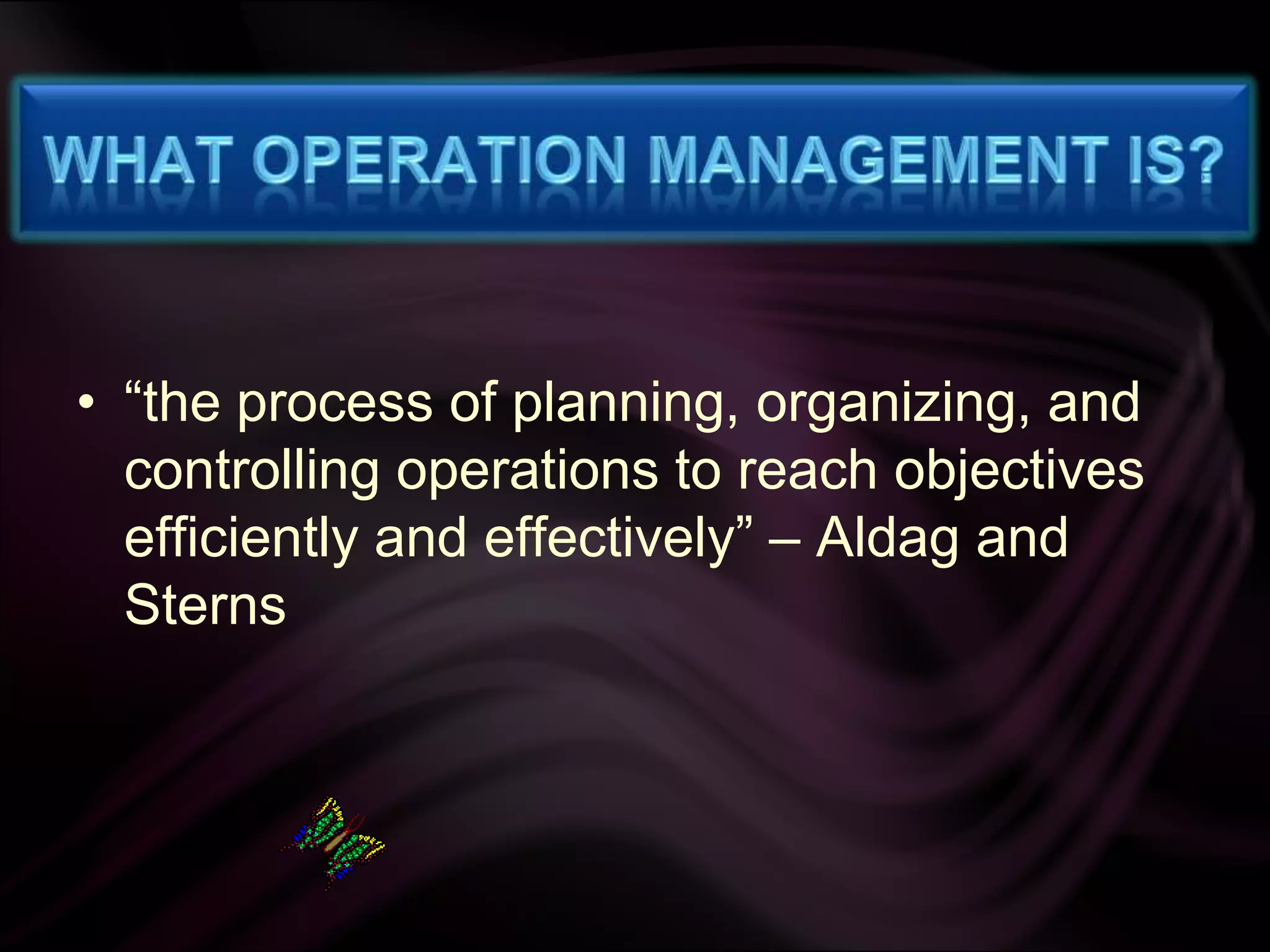 Managing productions and service operation | PPTX