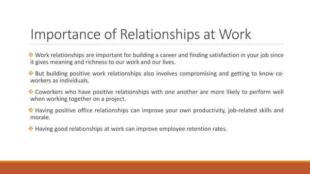 Managing Relationships at Work.pptx | Career Advice | Careers