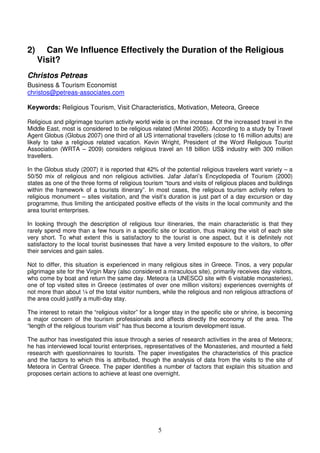 Managing Religious Tourism Abstracts | PDF