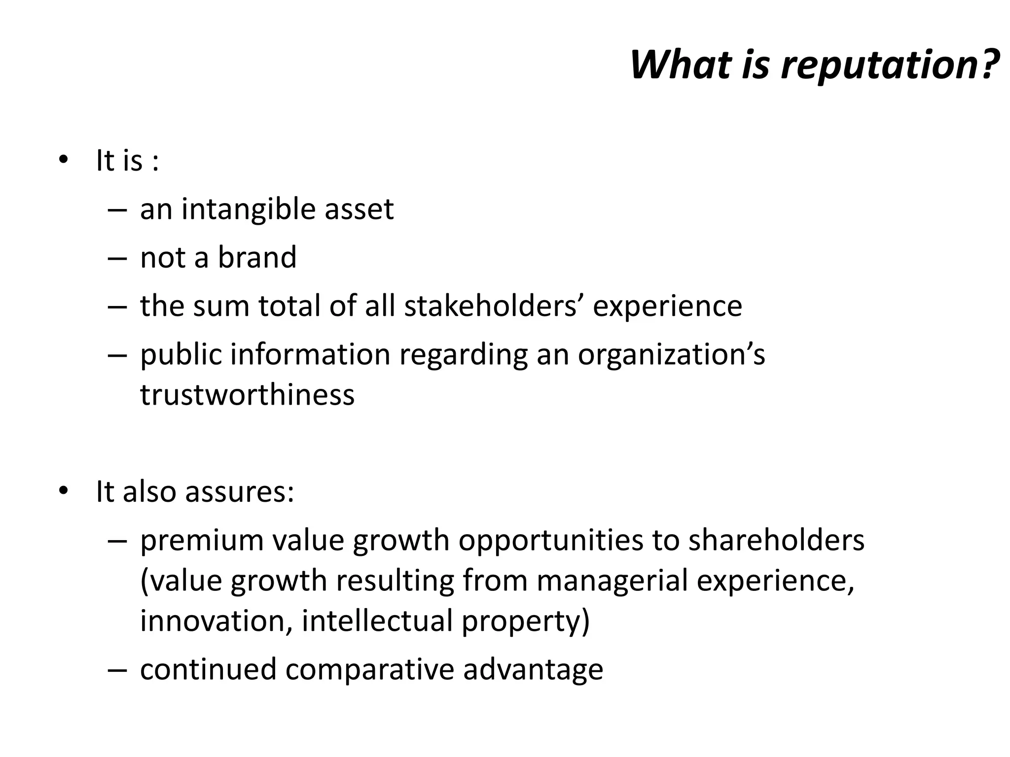 Managing Reputational Risk | PPTX