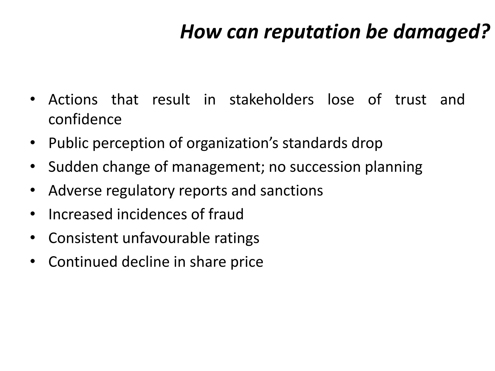 Managing Reputational Risk | PPTX