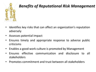Managing Reputational Risk | PPTX