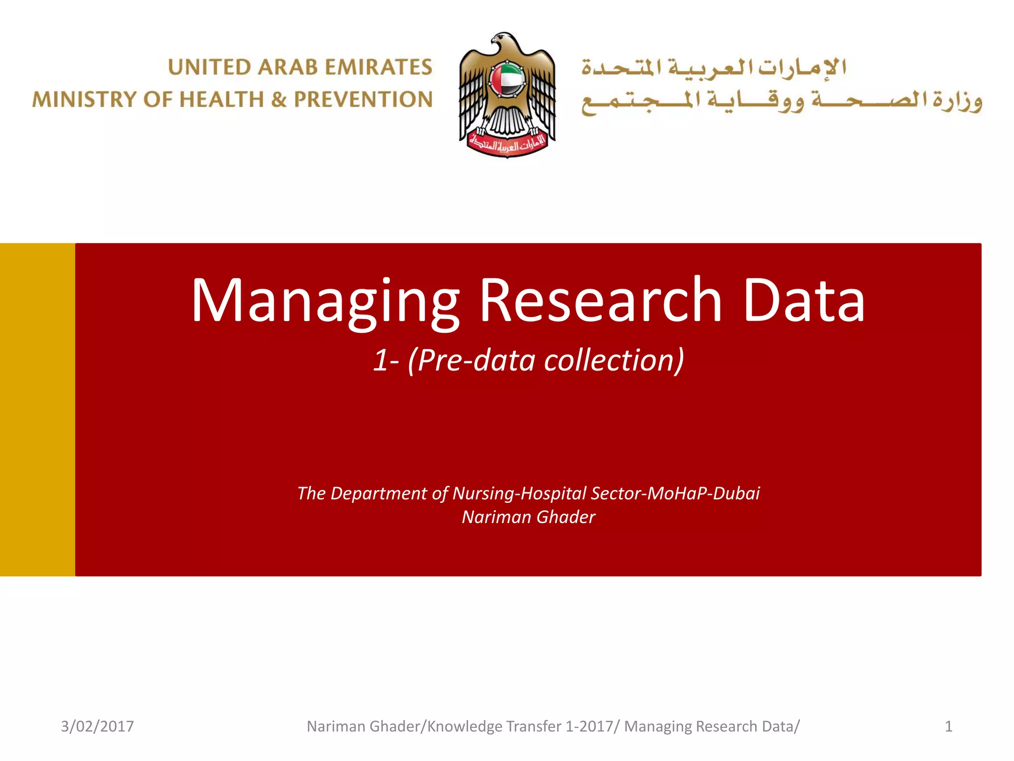 Managing research data (1) (02 03-2017) | PDF