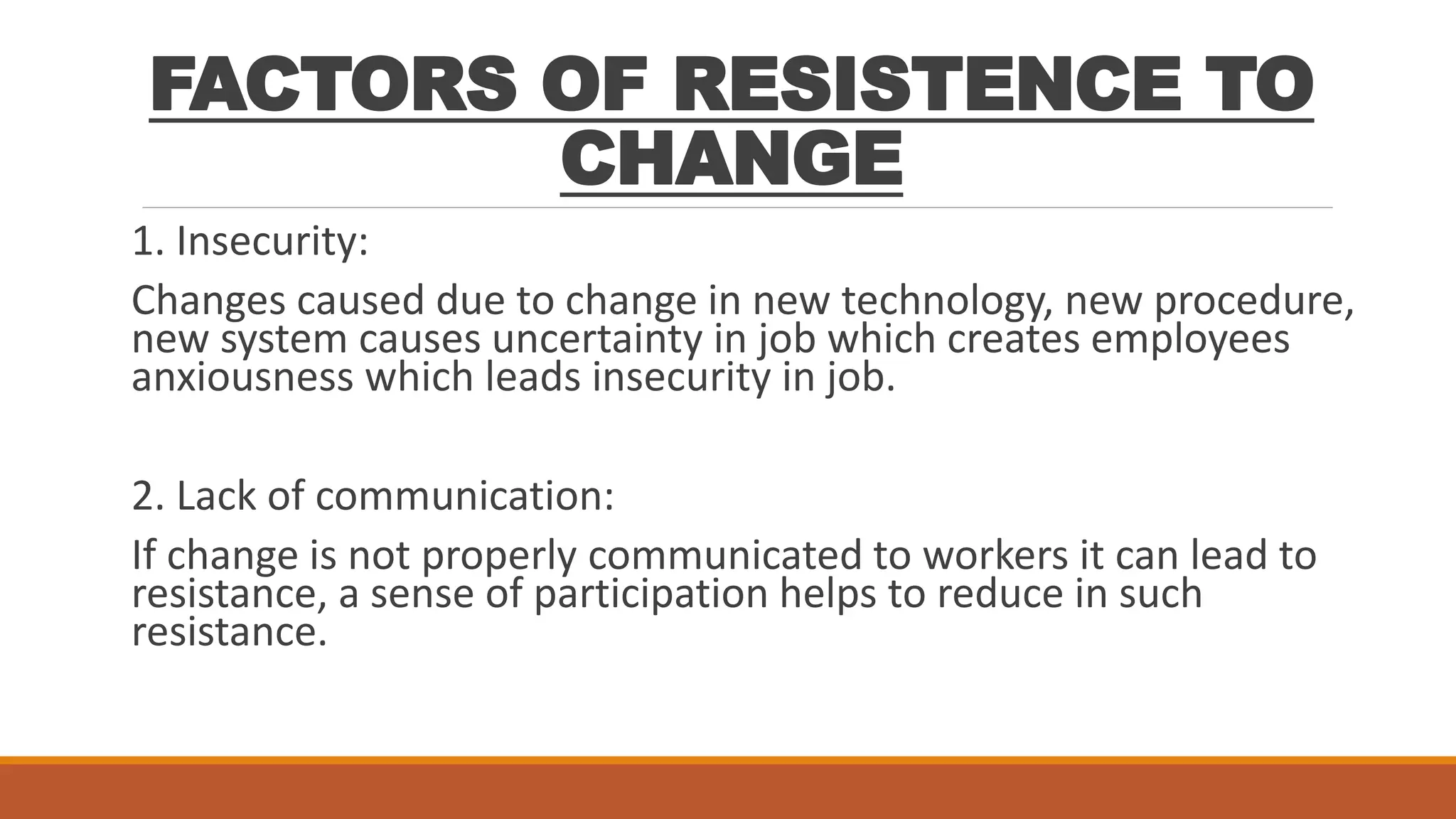 MANAGING RESISTANCE TO CHANGE | PPTX