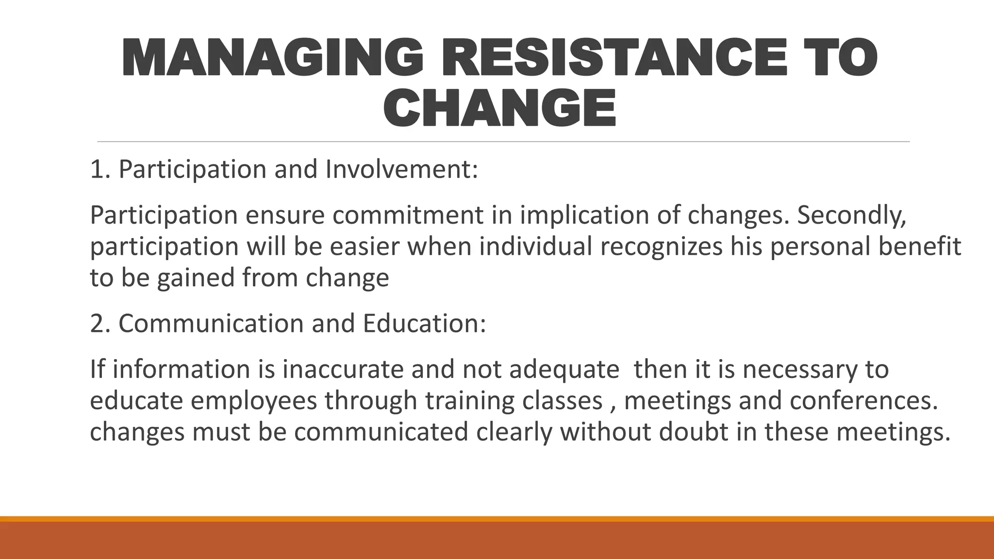 MANAGING RESISTANCE TO CHANGE | PPTX