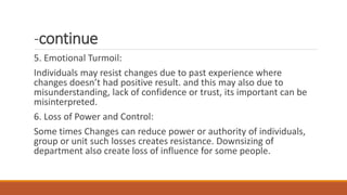 MANAGING RESISTANCE TO CHANGE | PPTX