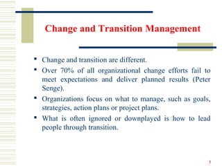 Managing resistance to change and change and transition management | PPT