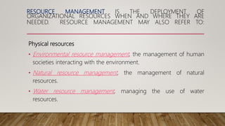 Managing resources of an organization | PPTX