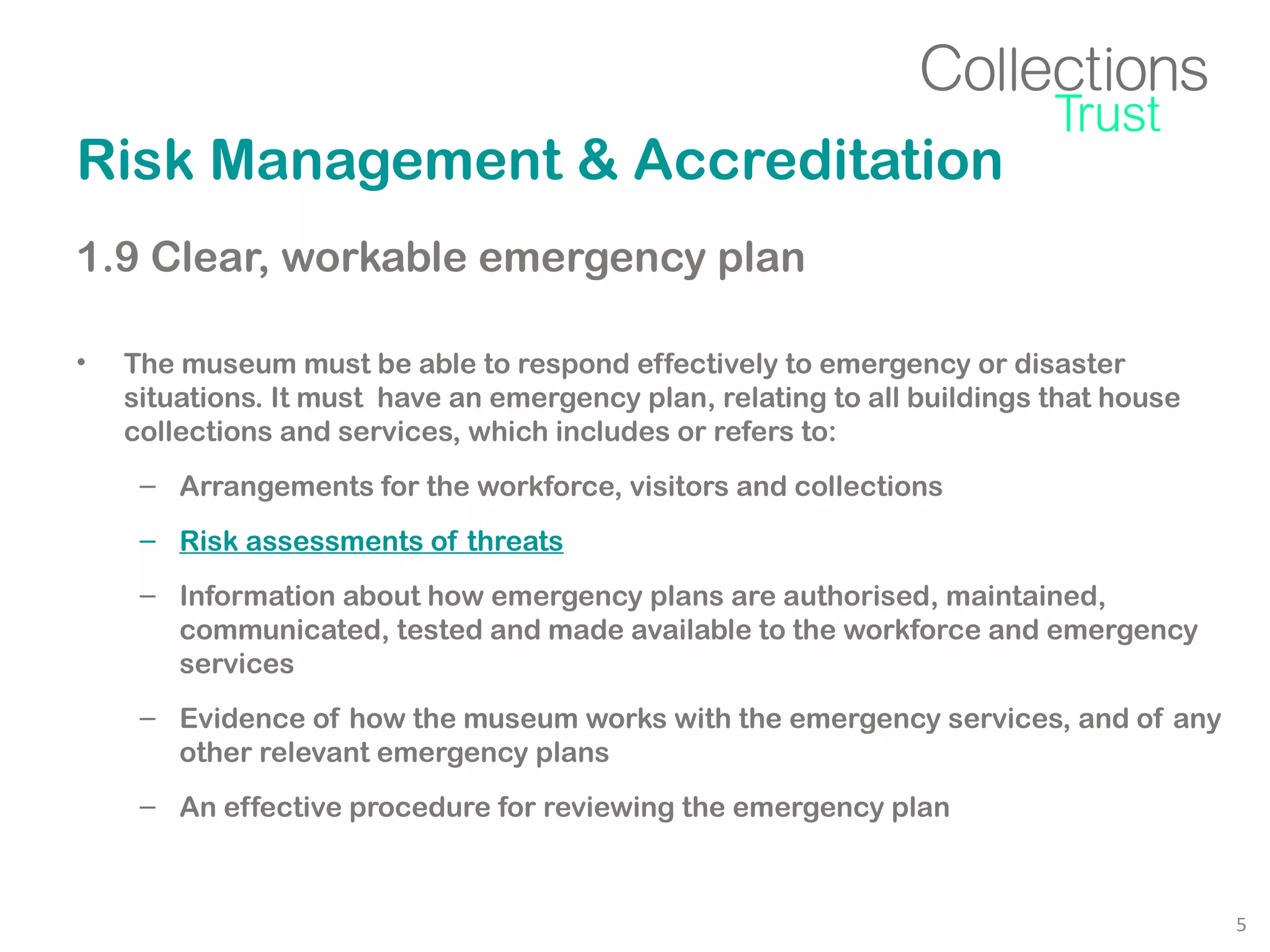 Managing Risk in your Museum | PPT