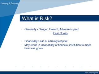 Managing risk in financial sector | PPTX