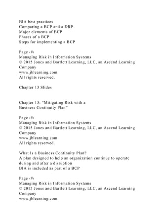 Managing Risk in Information SystemsLesson 6Business Imp.docx