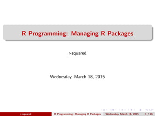 R Programming: Introduction To R Packages | PDF