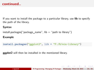 R Programming: Introduction To R Packages | PDF