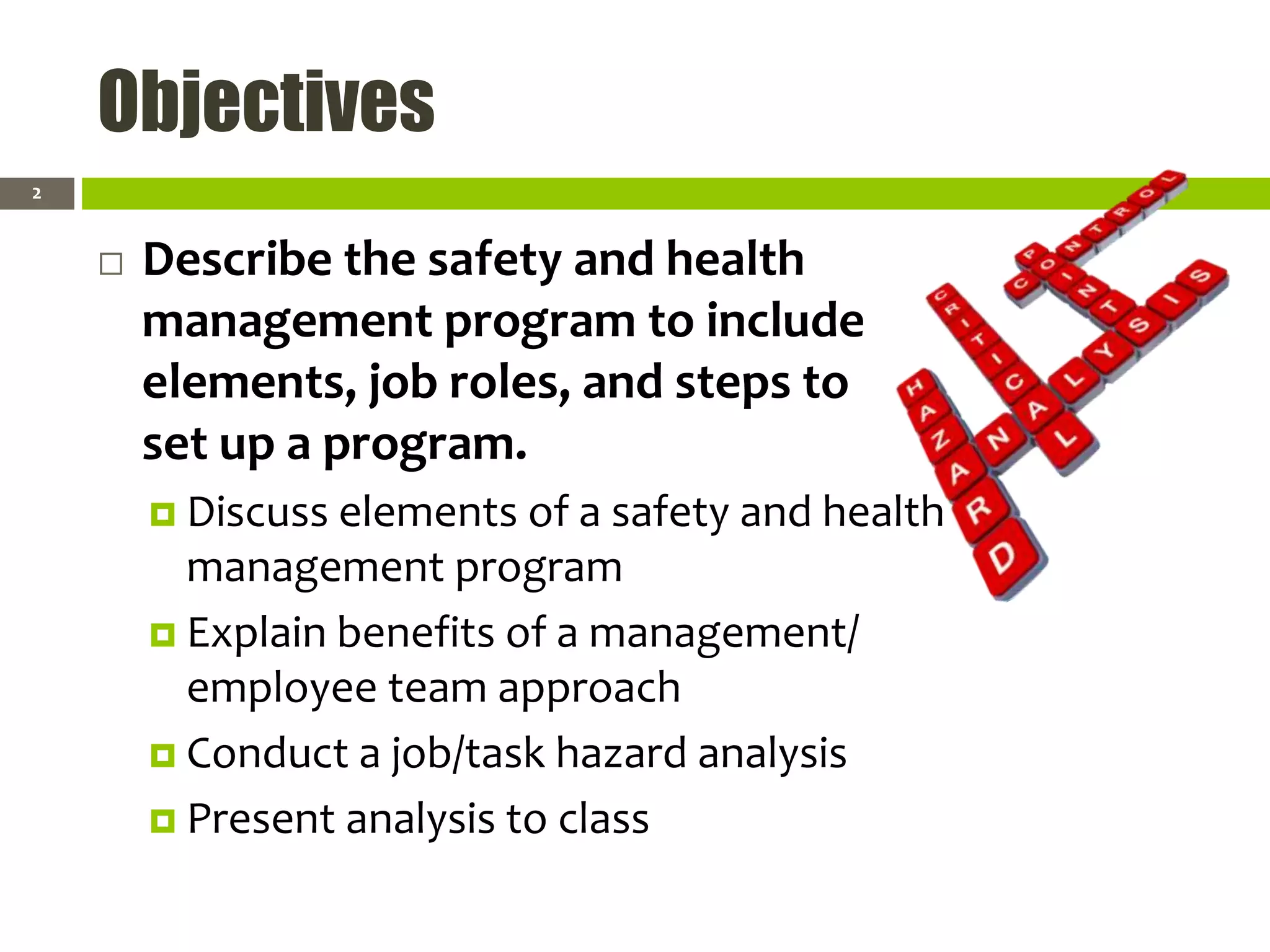 Safety and Health Program Management | PPTX