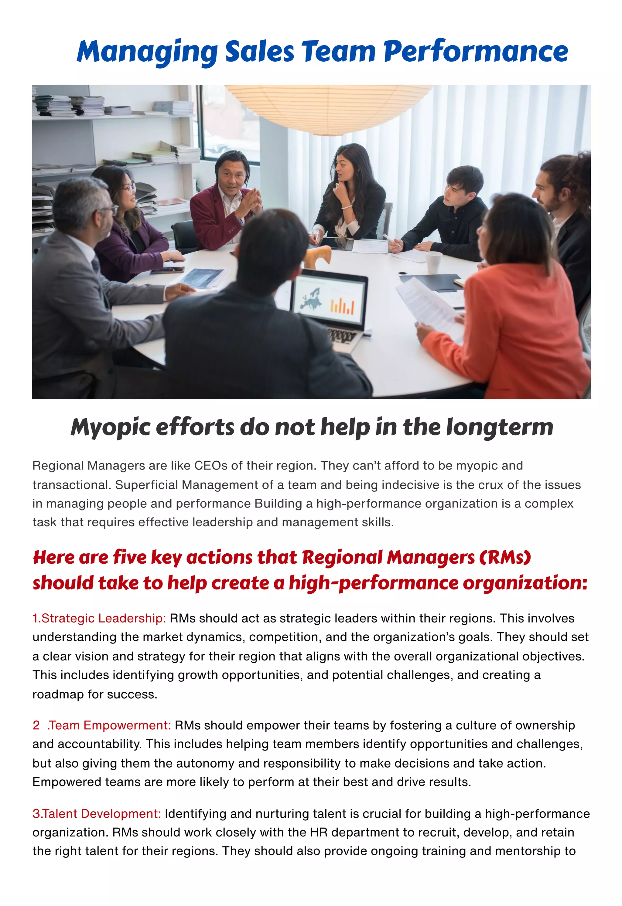 Managing Sales Team Performance | PDF